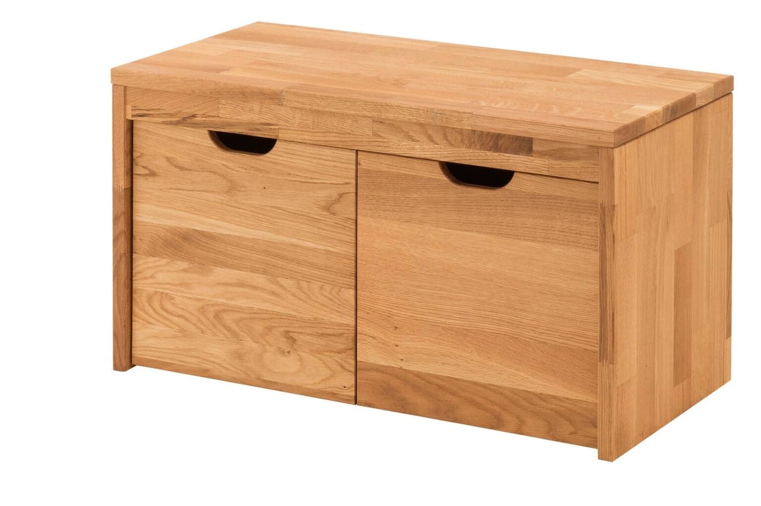 Massieve wildeiken of kernbeuken garderobe bank