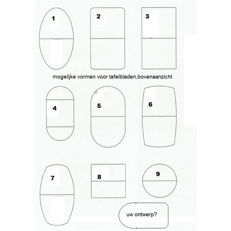 eigen ontwerp tafel op maat, duurzame scandinavische eettafel met 4 ...